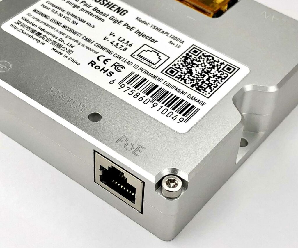 120W GigE 12/24V PoE Injector and Boost-Converter (Starlink compatible ...